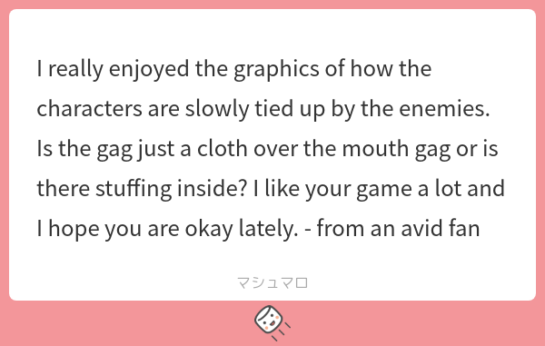 I really enjoyed the graphics of how the characters are slowly tied up ...