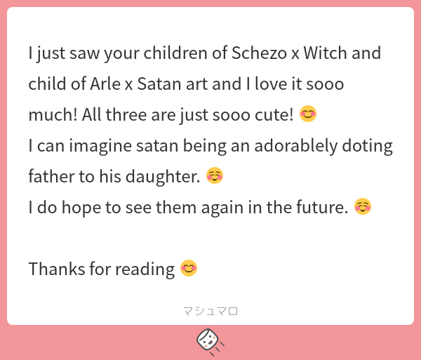 I just saw your children of Schezo x Witch and child of Arle x Satan ...