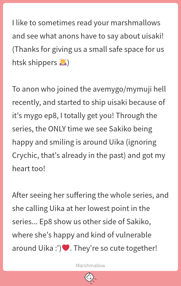 I like to sometimes read your marshmallows and see what anons have to ...