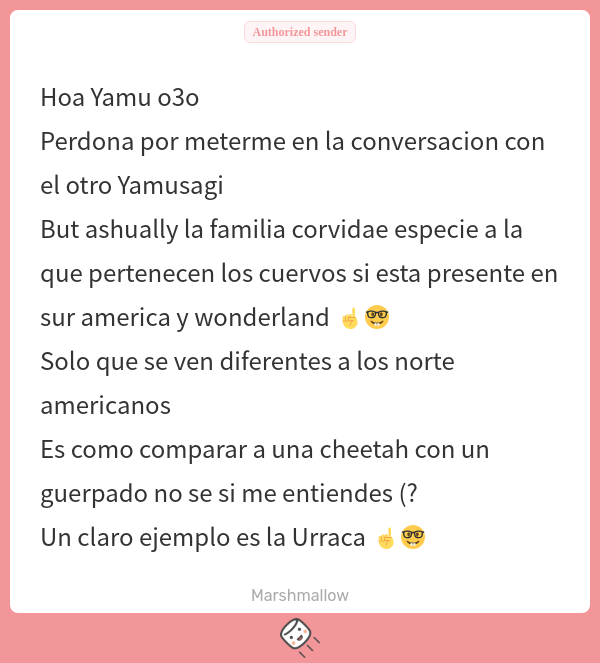 Hoa Yamu o3o Perdona por meterme en la conversacion con el otro ...